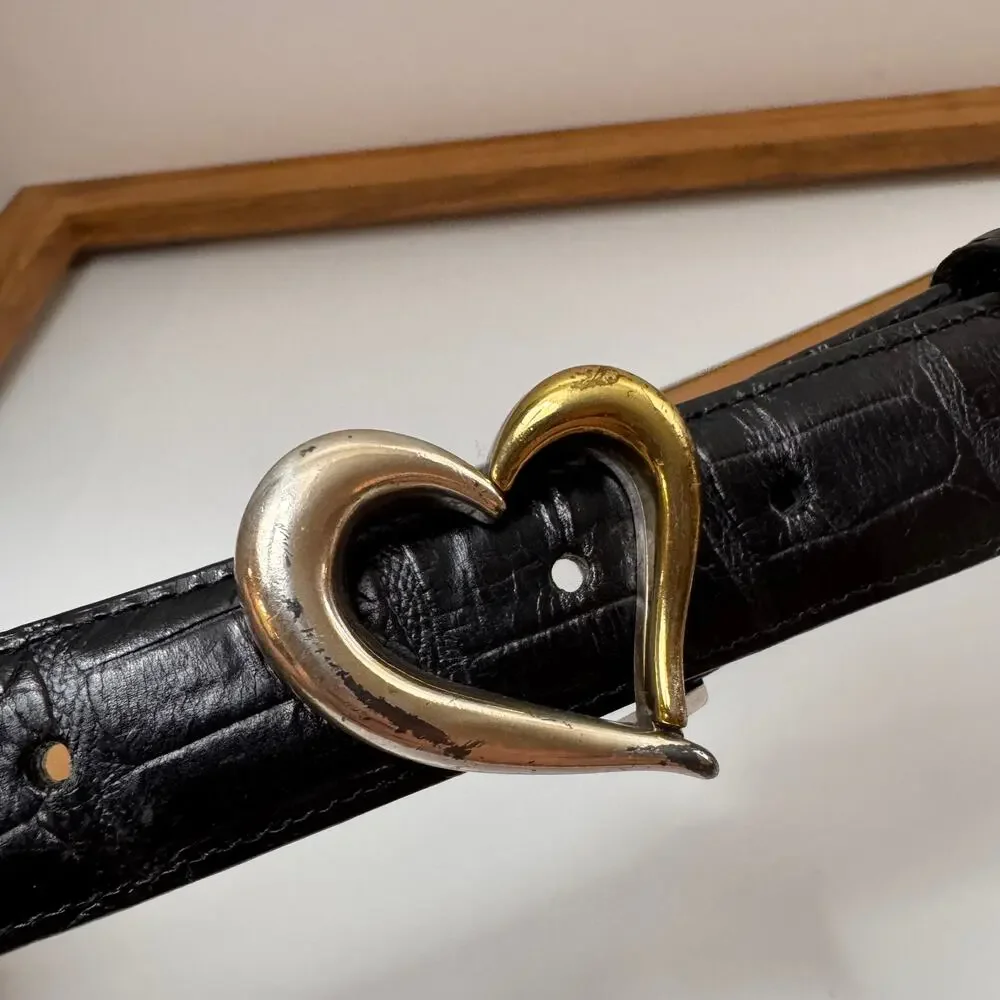 Brighton | Accessories | Brighton Women Belt Black Croco Embossed ...